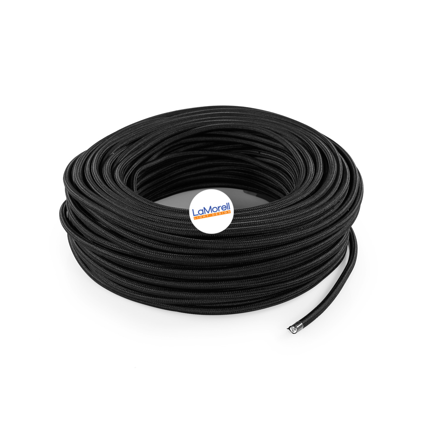 Low Voltage Textile round electric cable - Black LM10 - Textile Cables ...