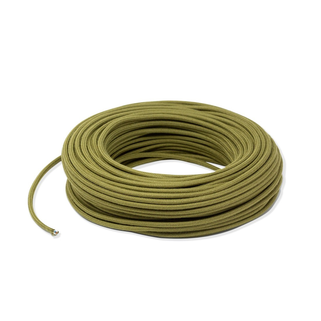 Cotton Wrapped Round Electric Cable - Olive Green LM82 - LaMorell ...