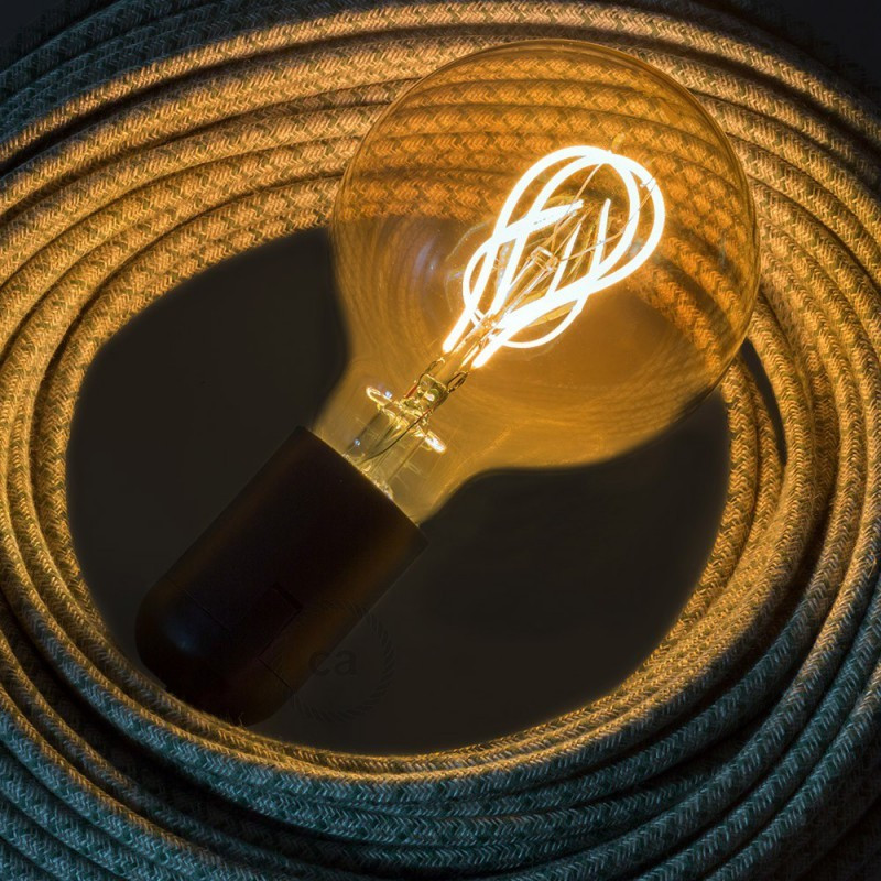 LED Golden Light Bulb - Globe G95 Curved Double Loop Filament - 5W E27 ...
