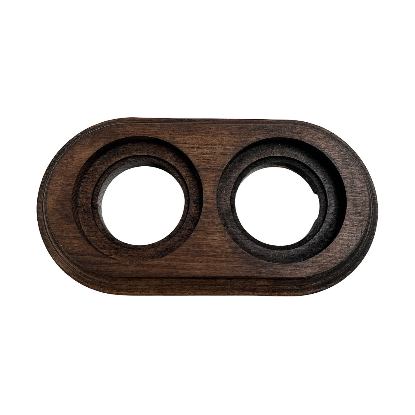 Walnut Double Natural wood base for switch and wall socket - vintage ...